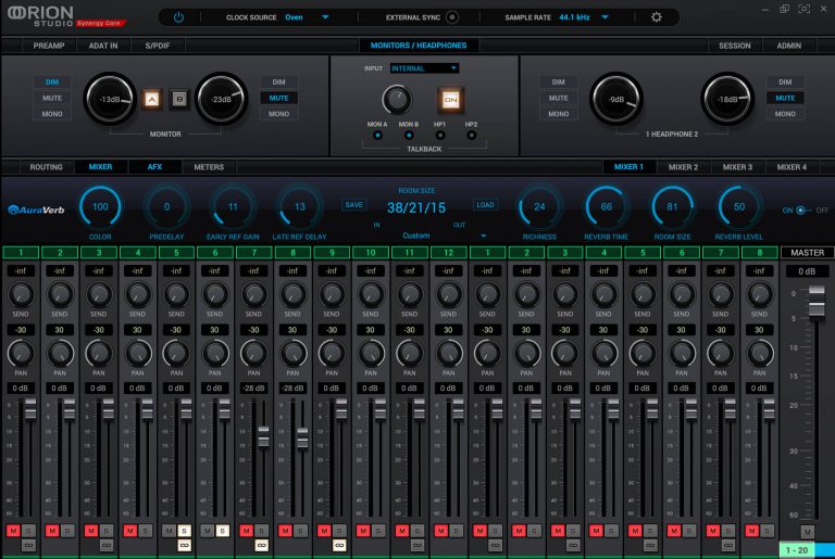 Orion Studio Synergy Core 12 Discrete Preamps & 6 DSP | Antelope Audio
