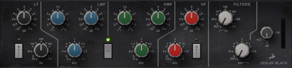 VEQ-4K BLACK | 4-Band EQ / HPF / LPF Plugin