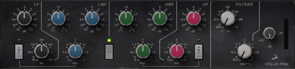 VEQ-4K PINK | 4-Band EQ / HPF / LPF Plugin