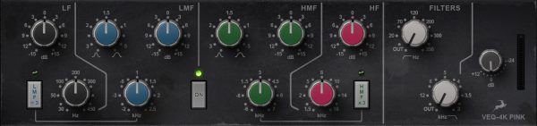 VEQ-4K PINK | 4-Band EQ / HPF / LPF Plugin